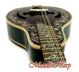 MandoHarp - Hand-made 'Abalone Vine' Inlay A-Style F-Hole Mandolin