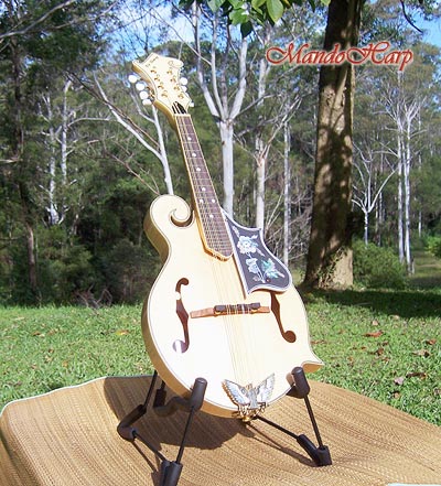 MandoHarp - 'Old Hickory' Blonde F5-Style Mandolin with Inlaid ...