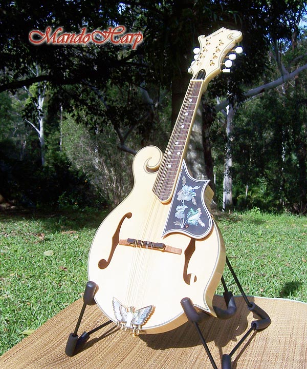 MandoHarp - 'Old Hickory' Blonde F5-Style Mandolin with Inlaid ...