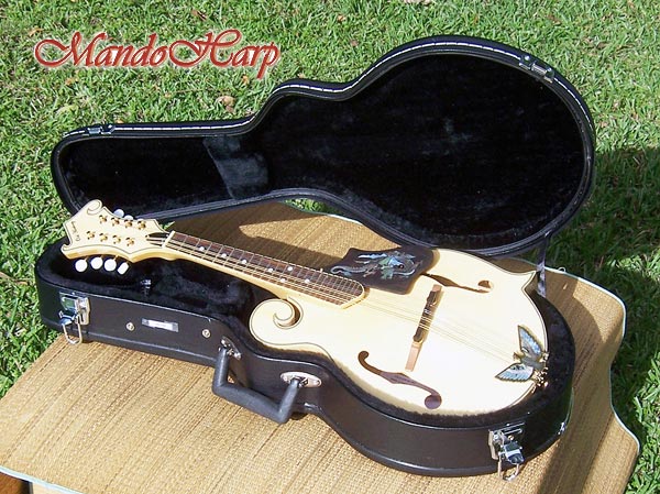 MandoHarp - 'Old Hickory' Blonde F5-Style Mandolin with Inlaid ...