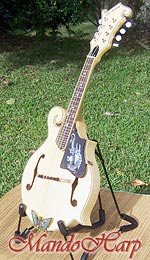 MandoHarp - 'Old Hickory' Blonde F5-Style Mandolin with Inlaid ...